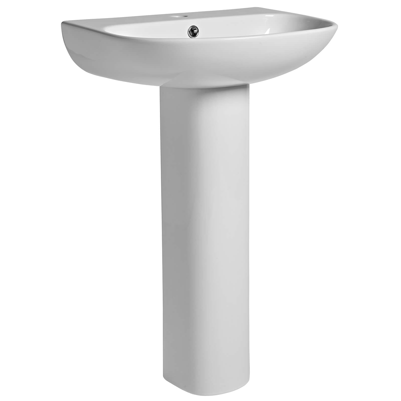 Orbit 550mm Basin with Full Pedestal – ABS BUILDING AND DIY STORE
